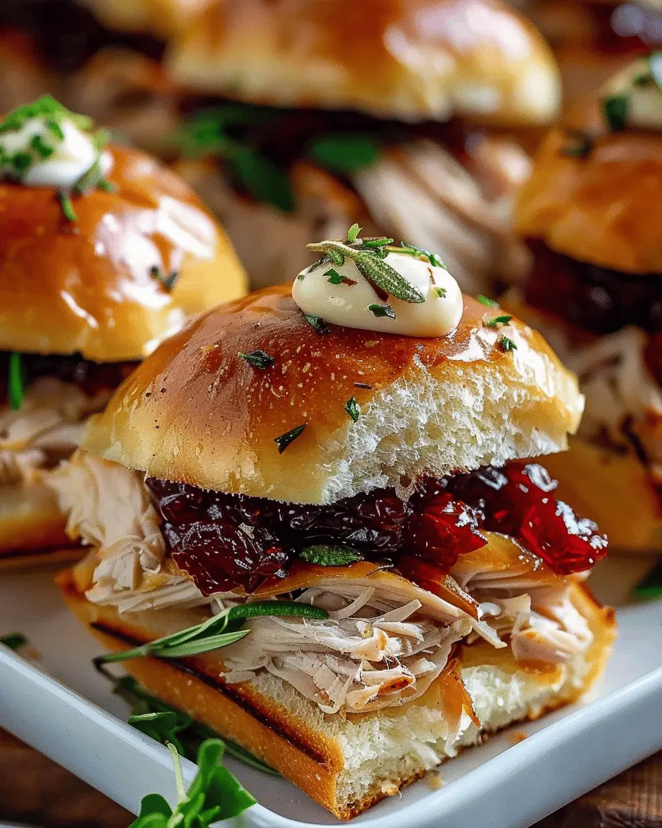 Thanksgiving Leftover Turkey Cranberry Sliders