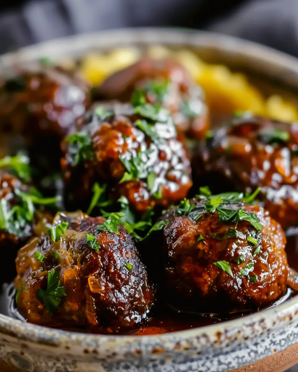 Amazing Red Wine Braised Meatballs